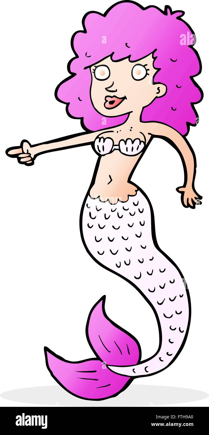 cartoon pink mermaid Stock Vector Image & Art - Alamy
