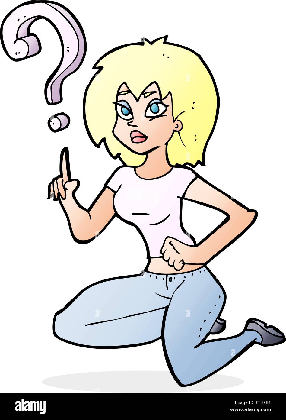 cartoon woman asking question Stock Vector Image & Art - Alamy