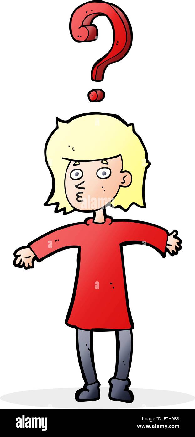 cartoon woman asking question Stock Vector Image & Art - Alamy