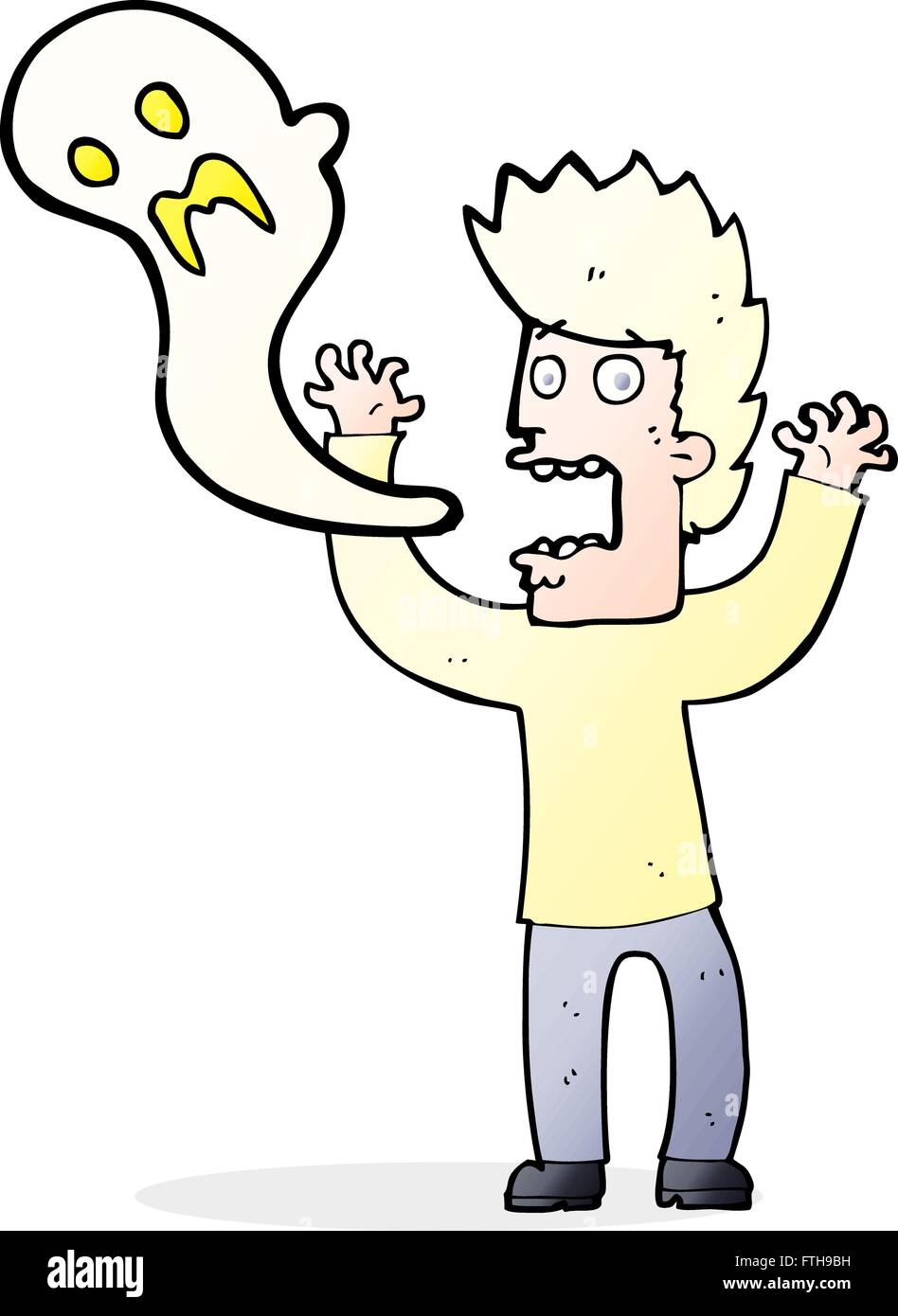 cartoon man possessed by ghost Stock Vector Image & Art - Alamy