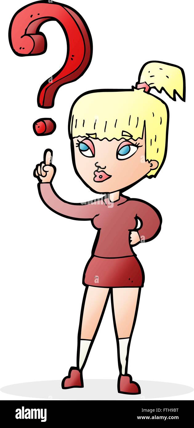 cartoon woman asking an interesting question Stock Vector Image & Art ...