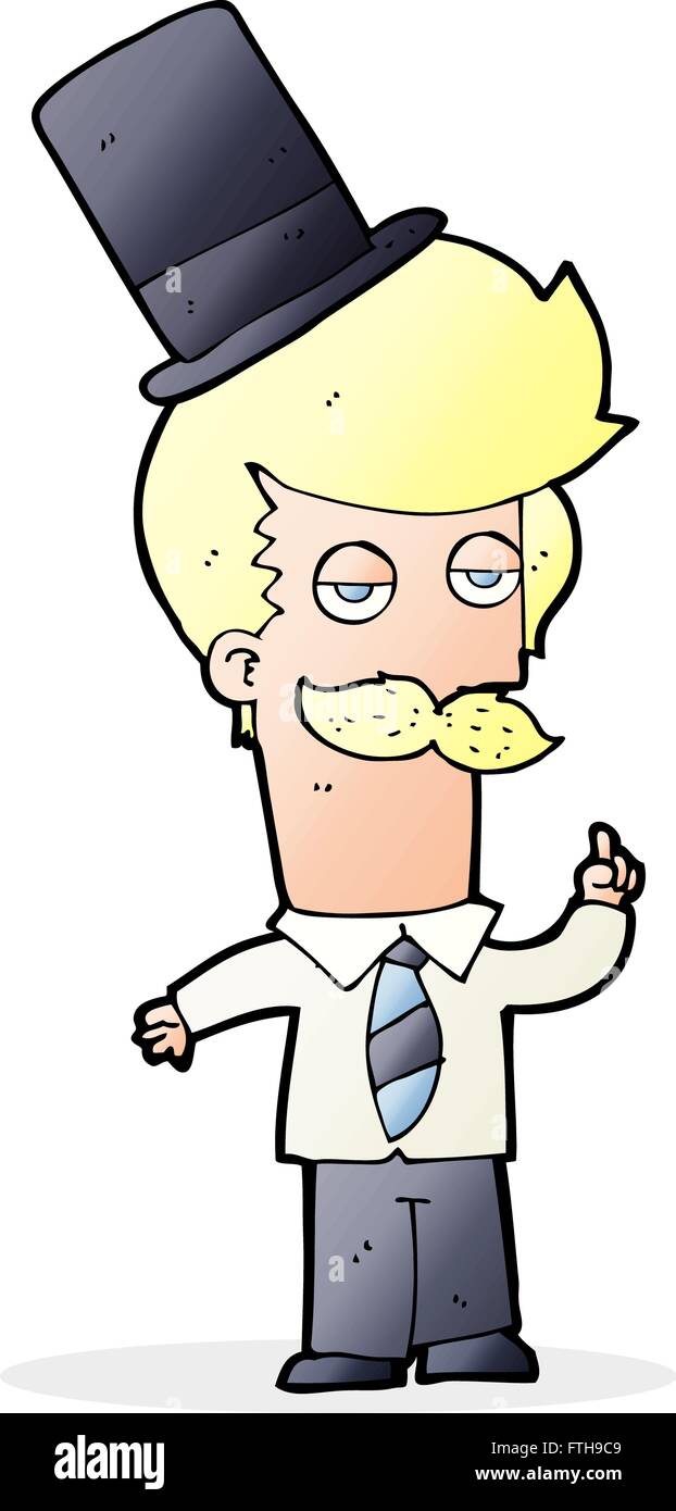 cartoon man wearing top hat Stock Vector Image & Art - Alamy