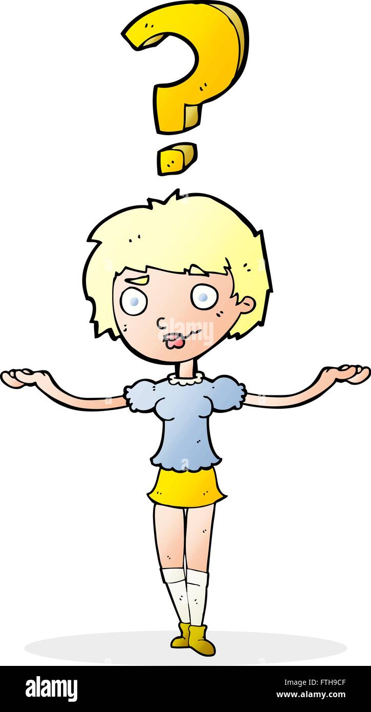 cartoon woman asking question Stock Vector Image & Art - Alamy