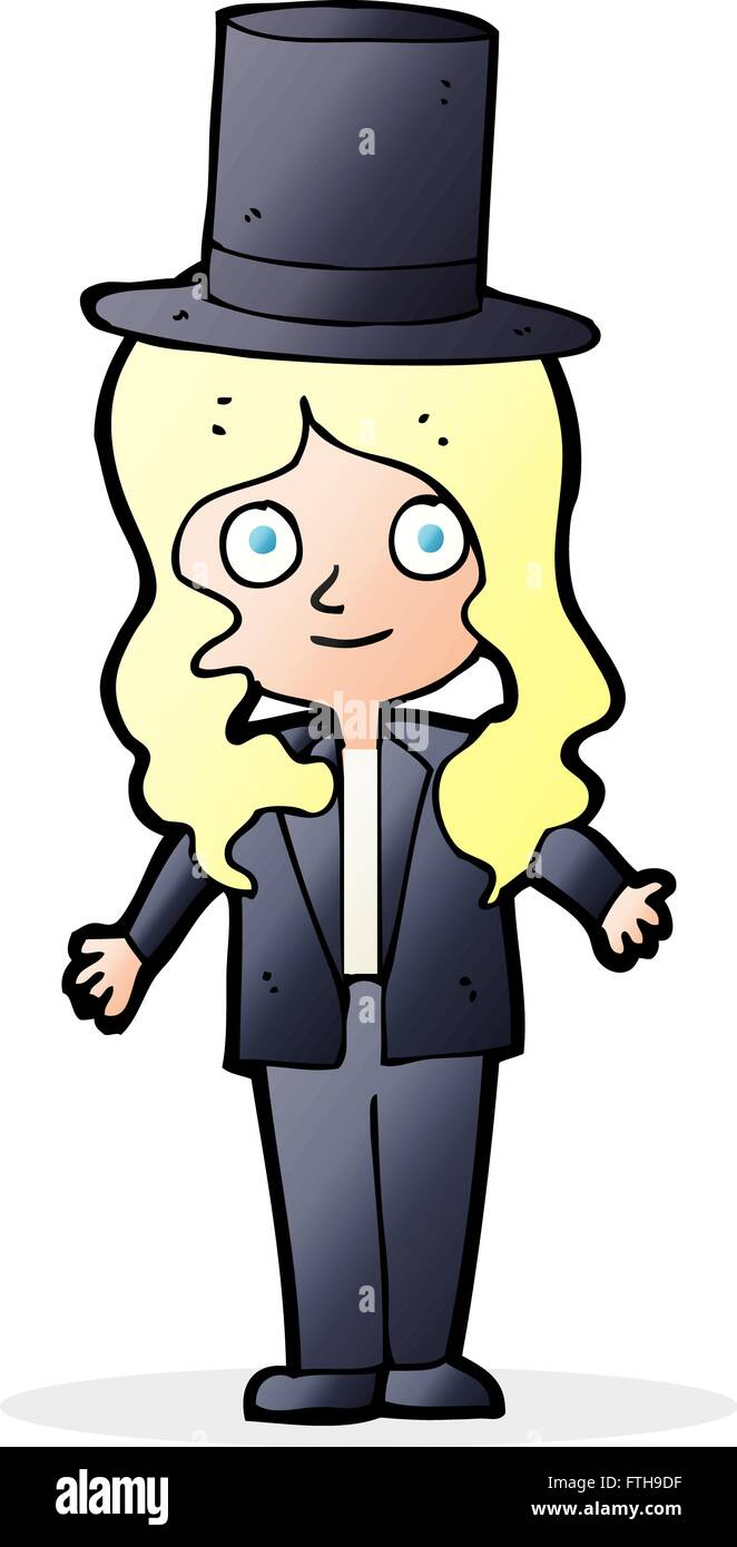 cartoon woman wearing top hat Stock Vector Image & Art - Alamy
