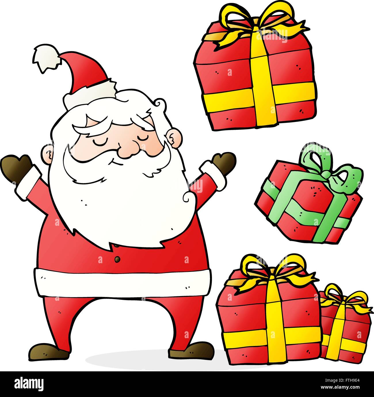 cartoon santa claus with presents Stock Vector Image & Art - Alamy