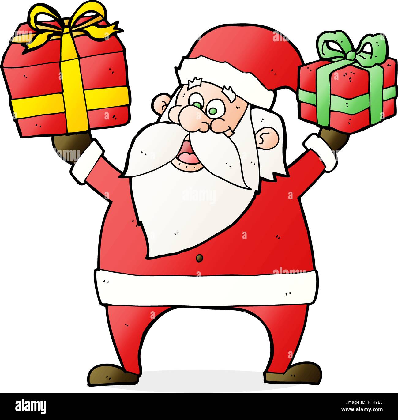 cartoon santa claus with presents Stock Vector Image & Art - Alamy