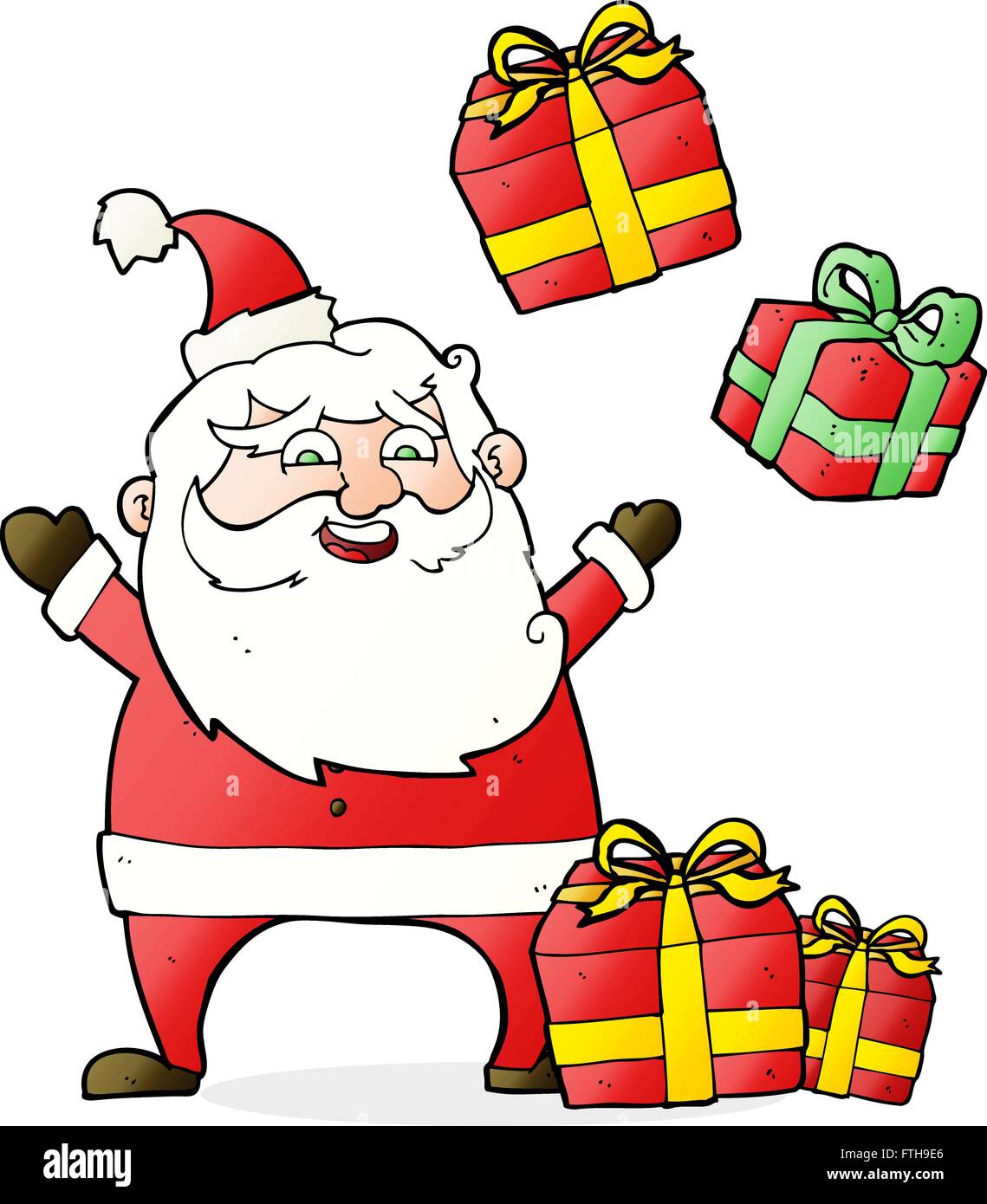 cartoon santa claus with presents Stock Vector Image & Art - Alamy