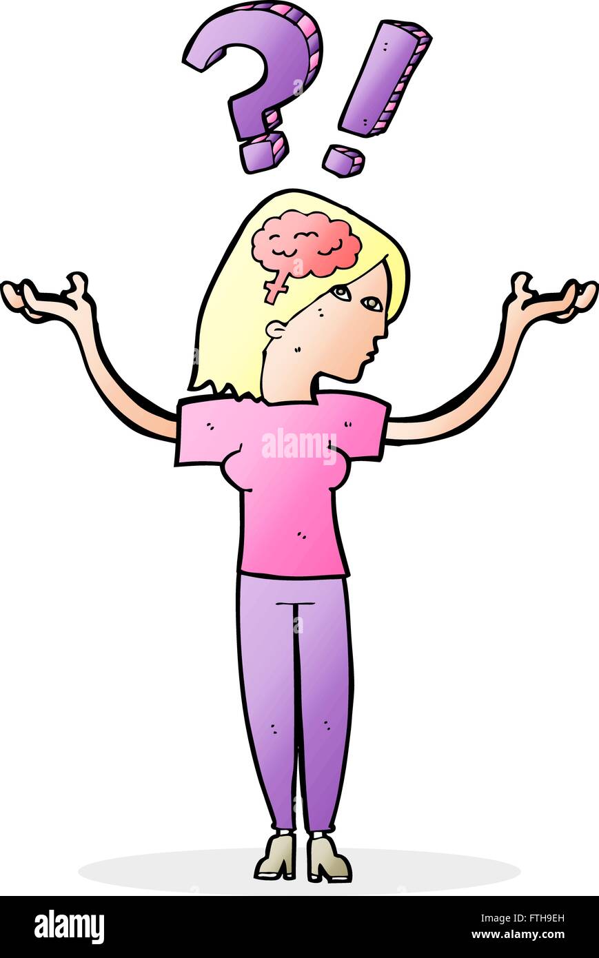 cartoon woman asking question Stock Vector Image & Art - Alamy