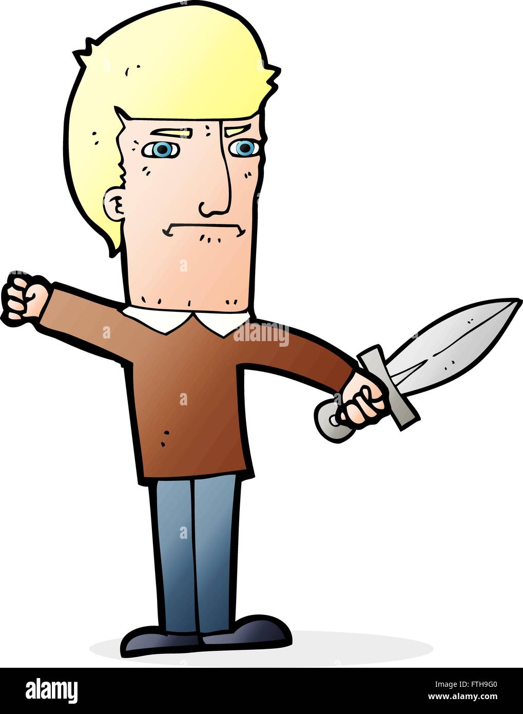 cartoon man holding a dagger Stock Vector Image & Art - Alamy