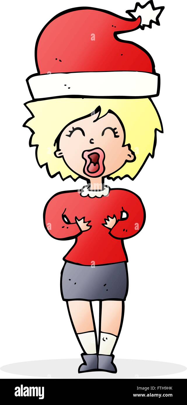 cartoon woman getting ready for christmas Stock Vector Image & Art - Alamy