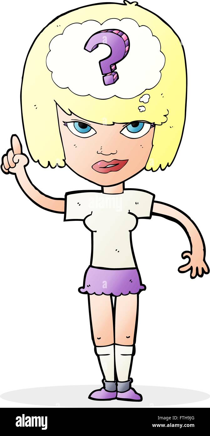 cartoon woman asking herself a question Stock Vector Image & Art - Alamy