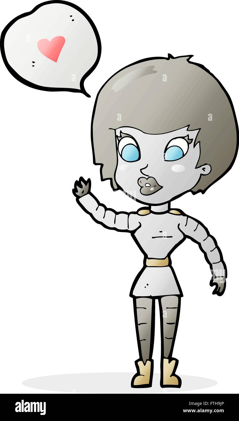 Cartoon robot woman in love hi-res stock photography and images - Alamy