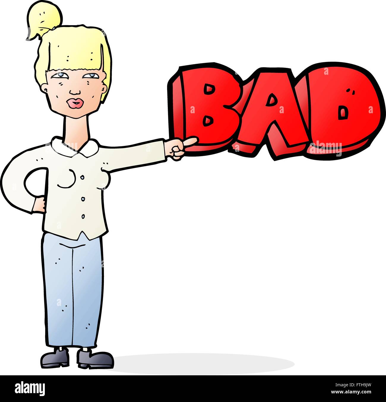 cartoon woman making a judgement Stock Vector Image & Art - Alamy
