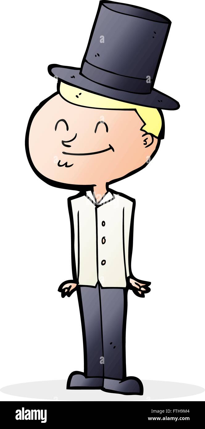 cartoon man wearing top hat Stock Vector Image & Art - Alamy