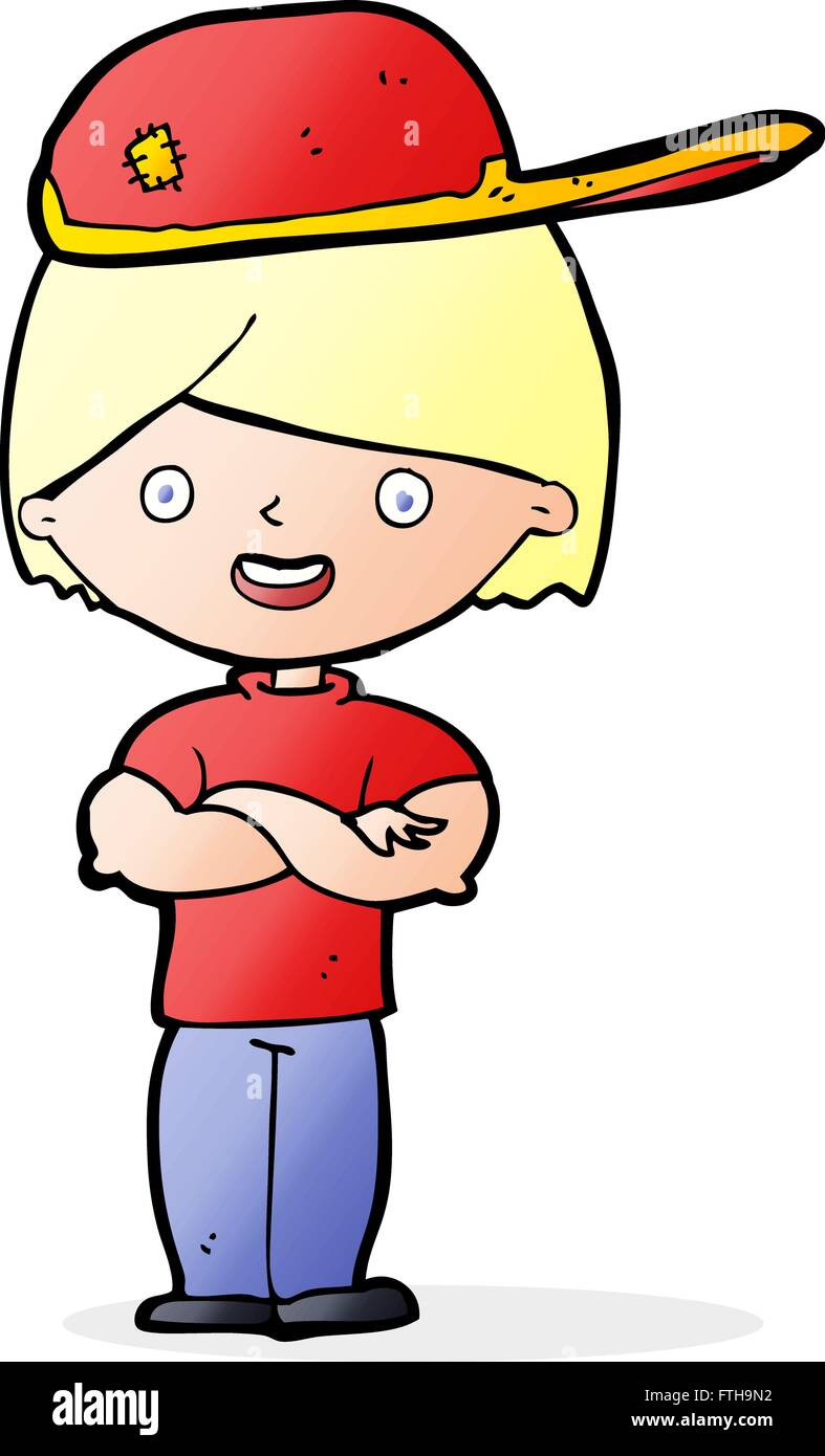 cartoon boy wearing cap Stock Vector Image & Art - Alamy