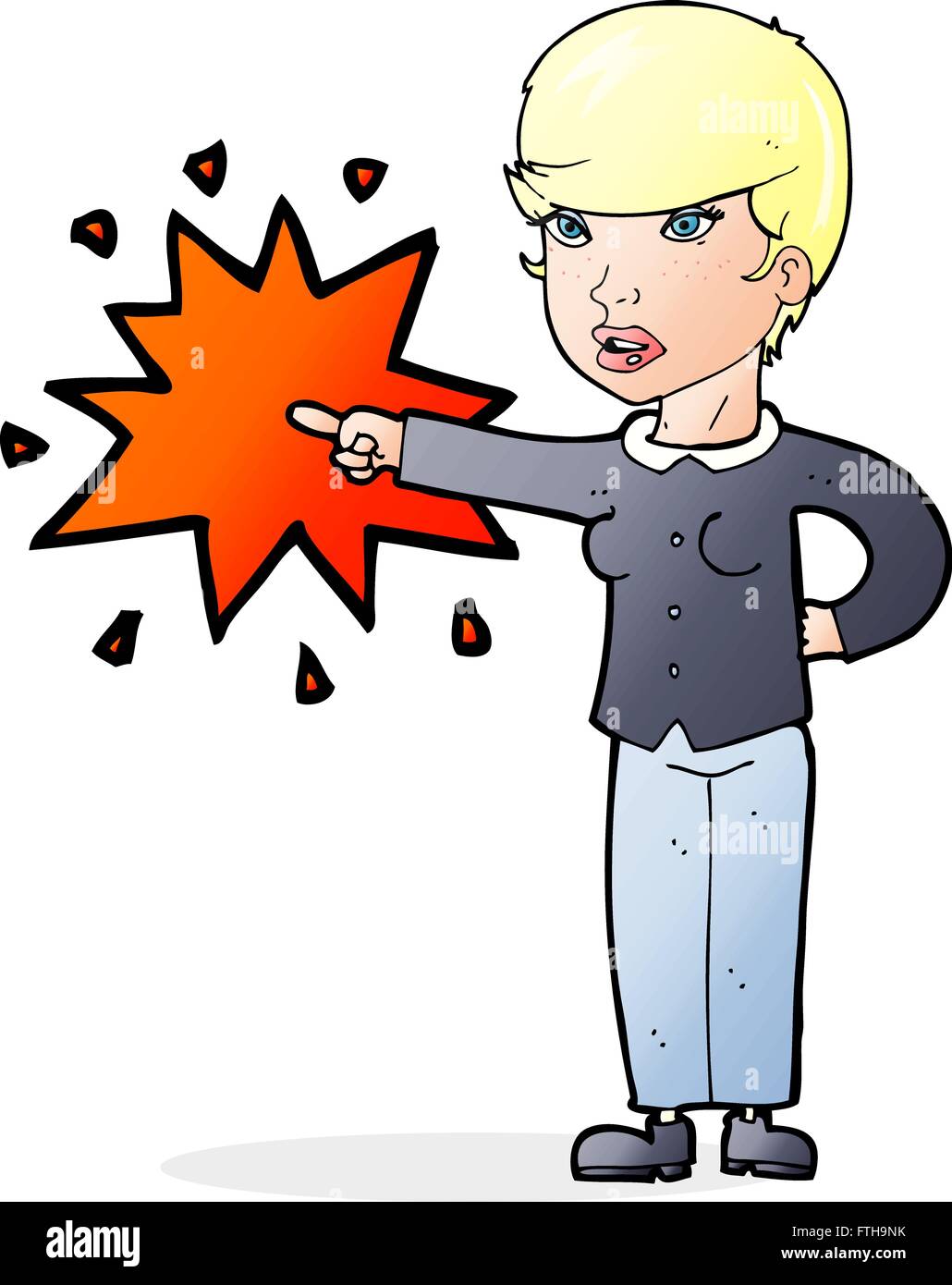cartoon woman accusing Stock Vector Image & Art - Alamy