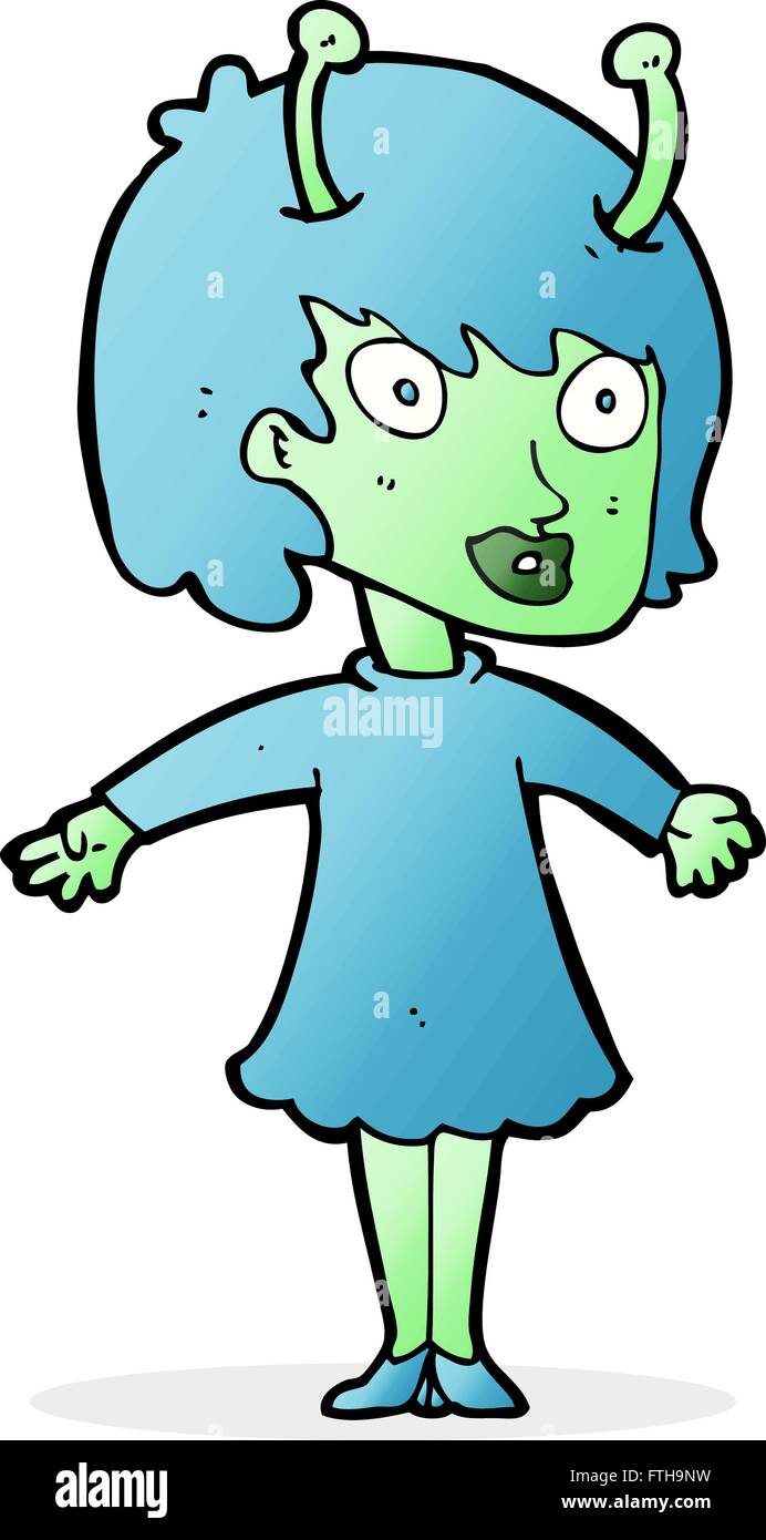 cartoon alien woman Stock Vector Image & Art - Alamy