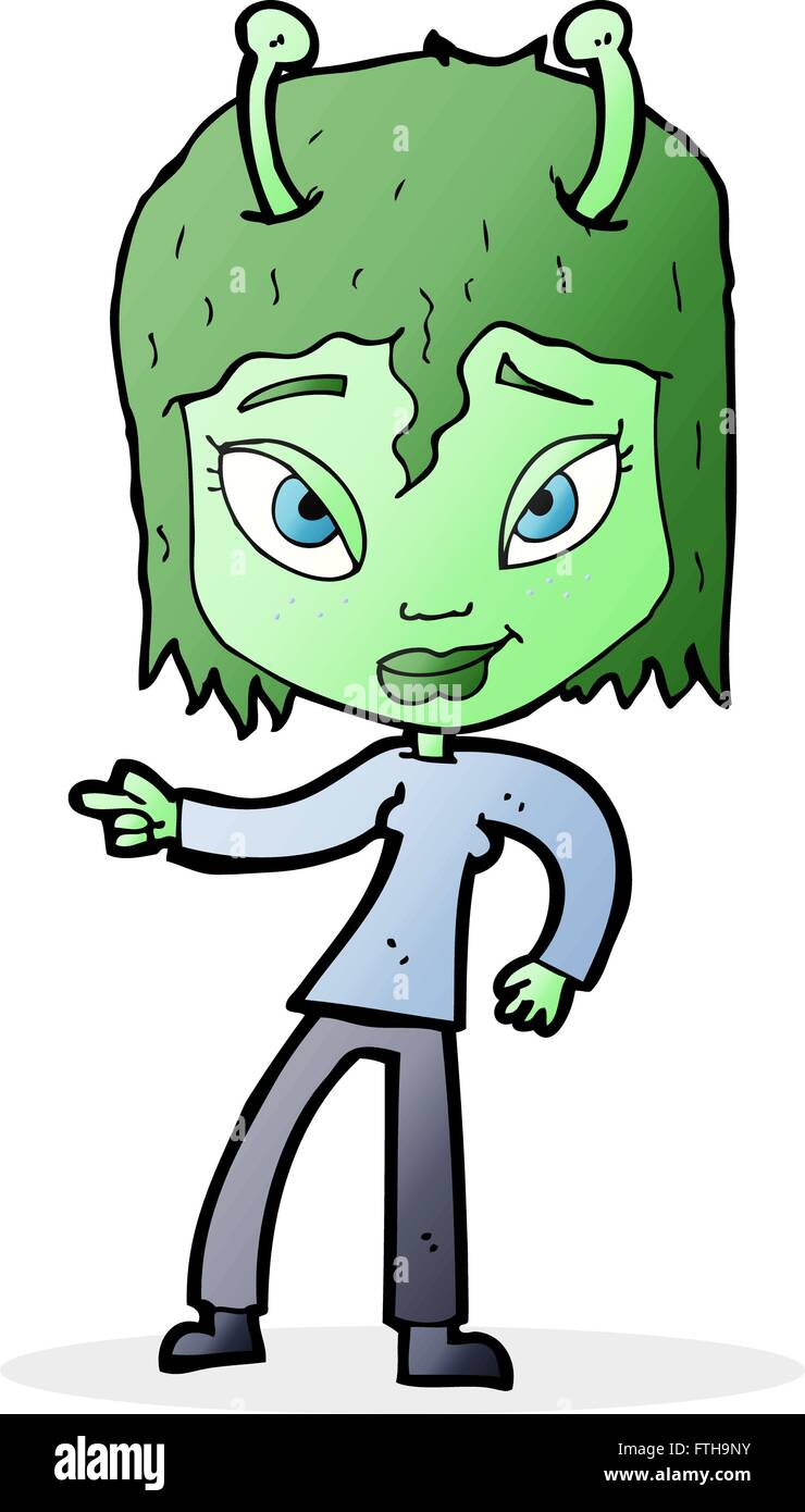 cartoon alien woman Stock Vector Image & Art - Alamy