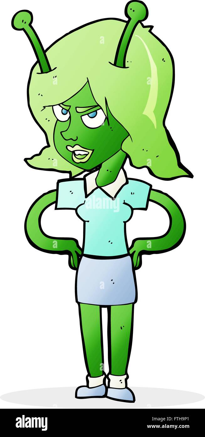 cartoon alien woman Stock Vector Image & Art - Alamy