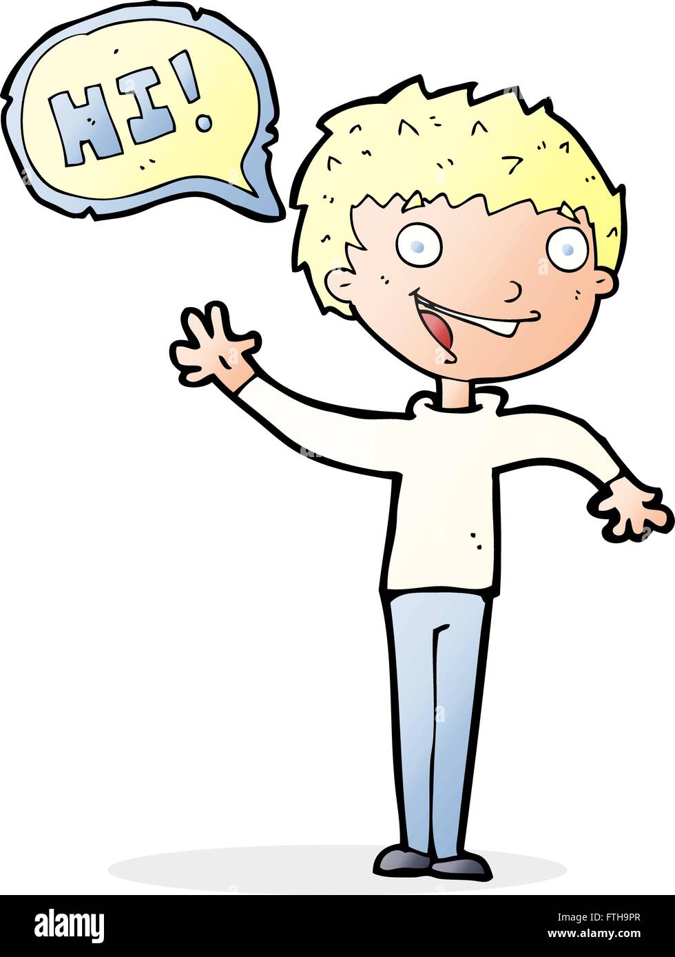 cartoon boy saying hi Stock Vector Image & Art - Alamy