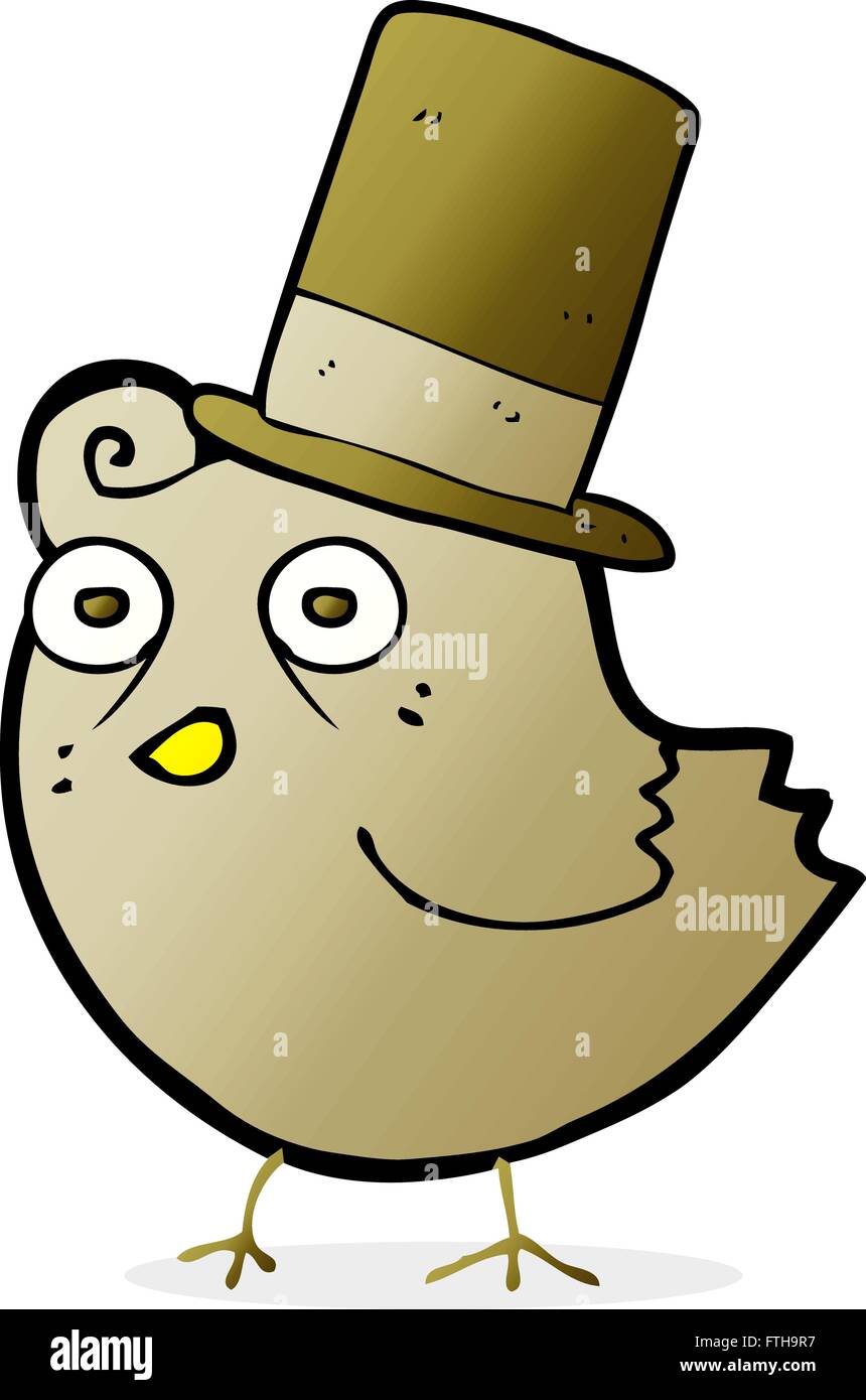 cartoon bird wearing top hat Stock Vector Image & Art - Alamy