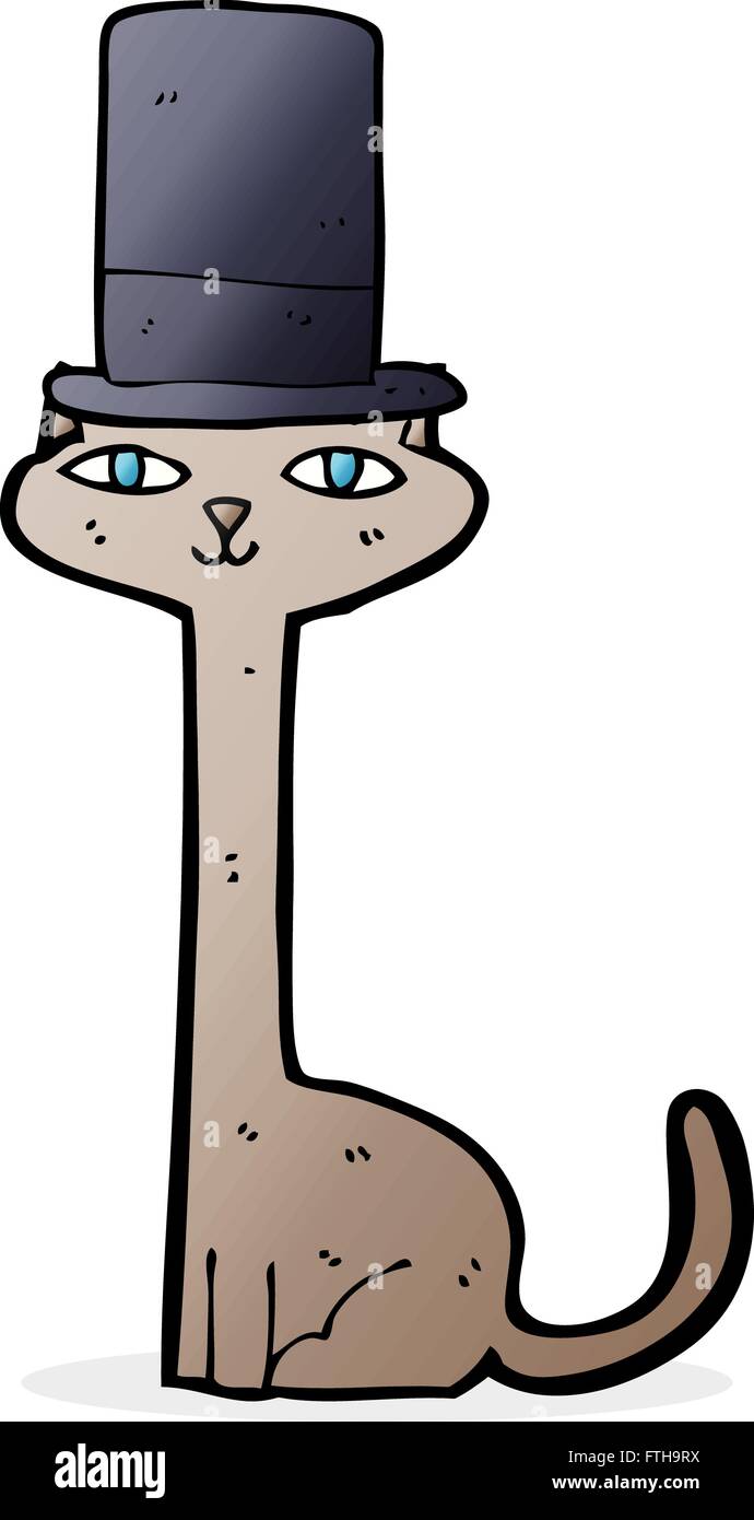 cartoon cat wearing top hat Stock Vector Image & Art - Alamy