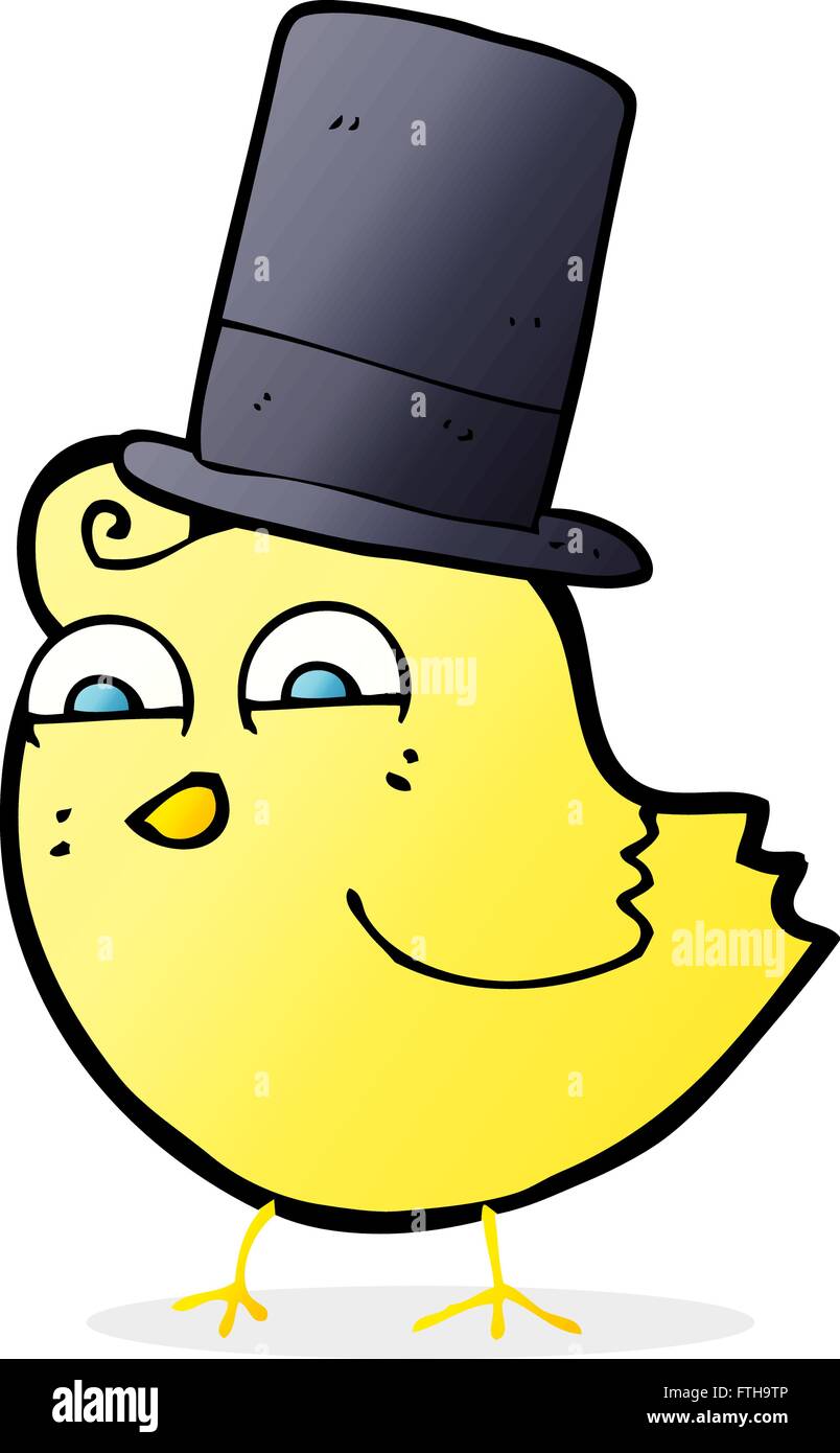 cartoon bird wearing top hat Stock Vector Image & Art - Alamy