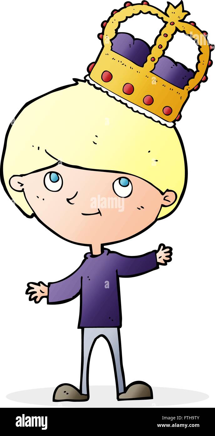 cartoon person wearing crown Stock Vector Image & Art - Alamy
