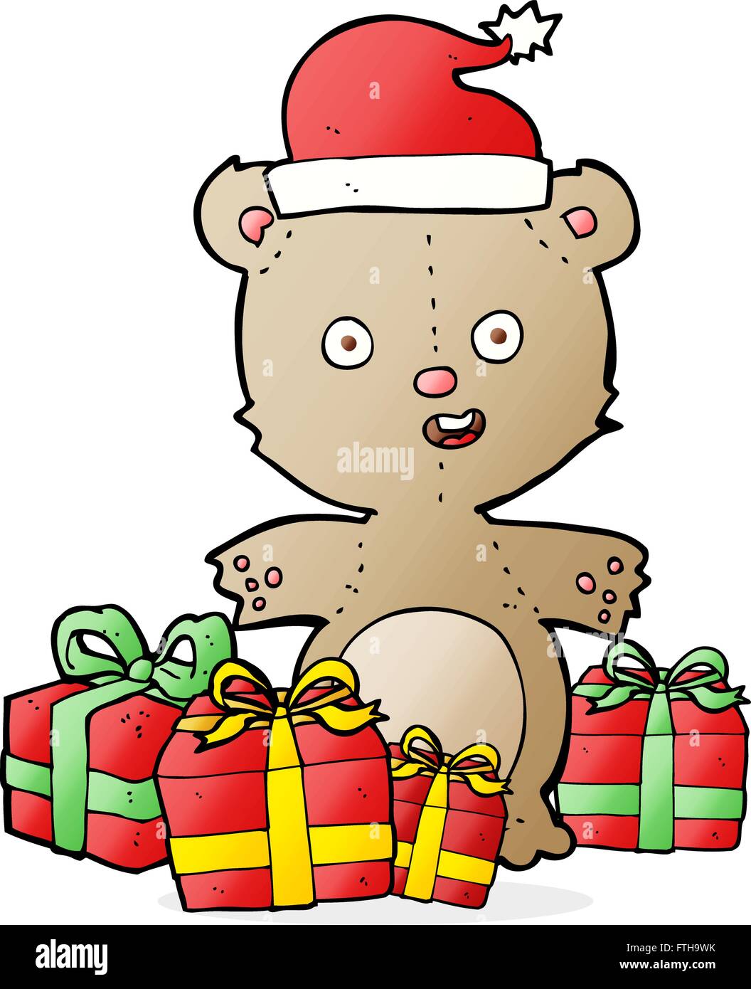 cartoon christmas teddy bear Stock Vector Image & Art - Alamy