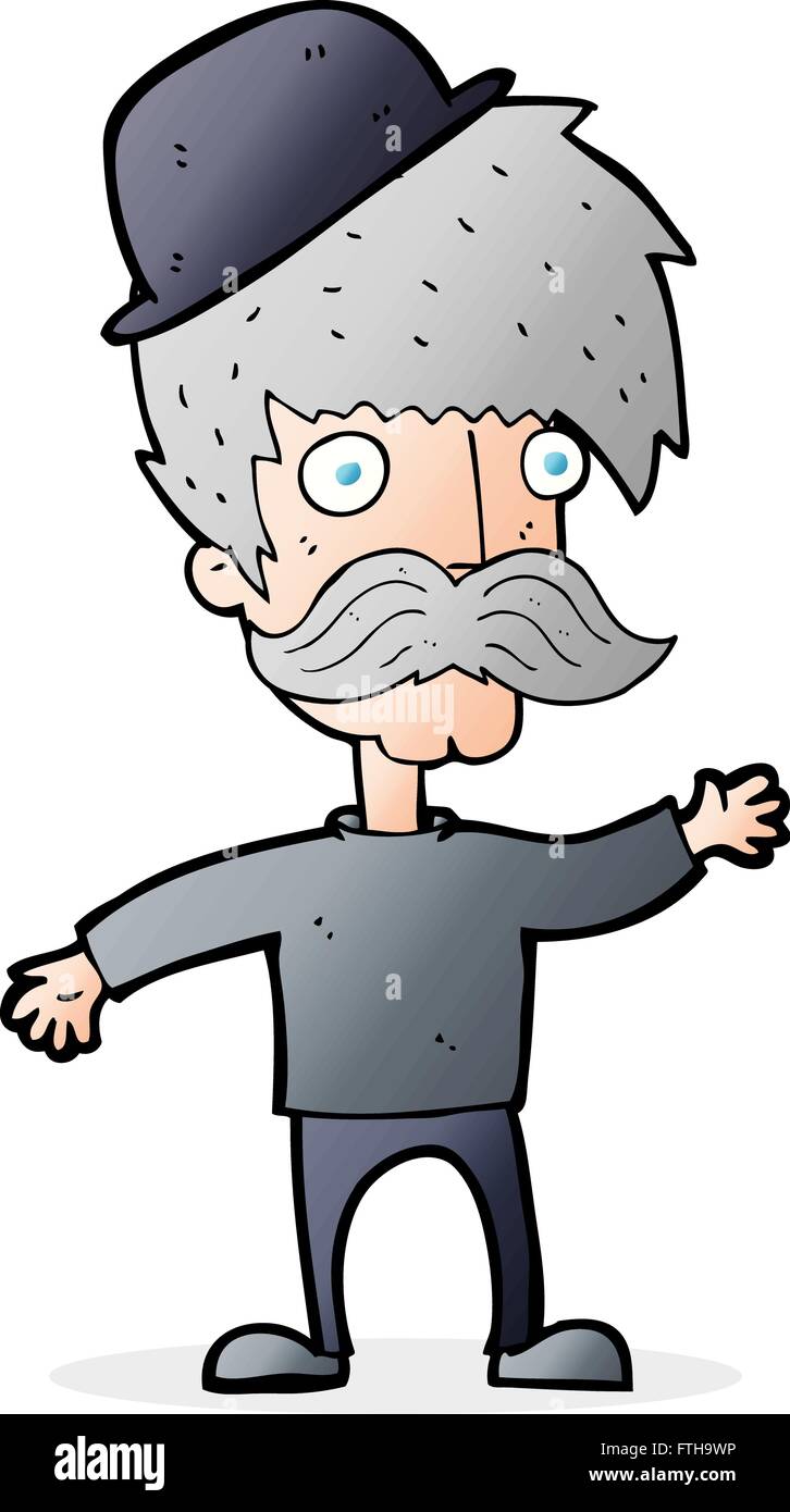 cartoon man wearing british bowler hat Stock Vector Image & Art - Alamy