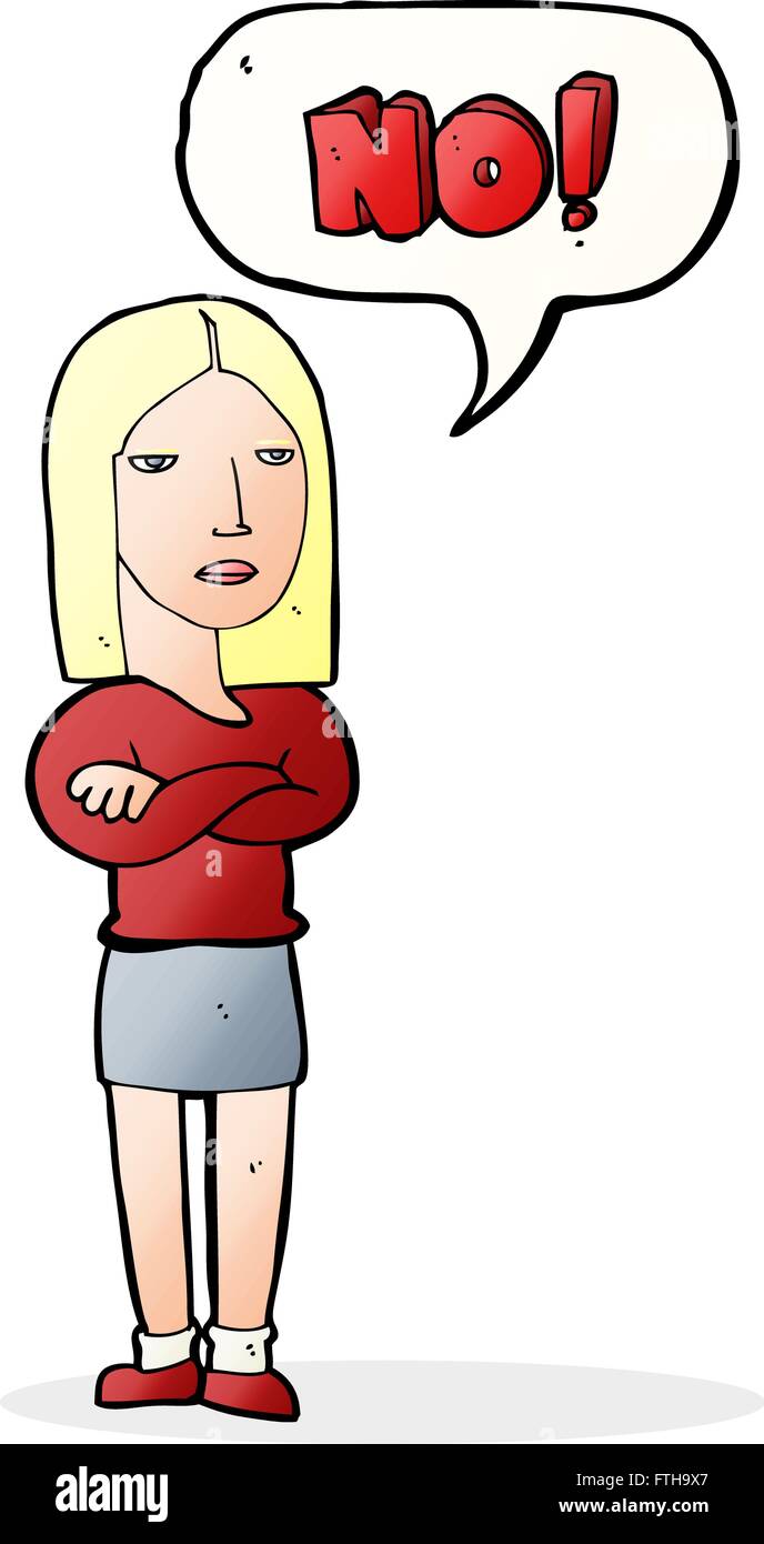 Cartoon Woman Saying No Stock Vector Image And Art Alamy