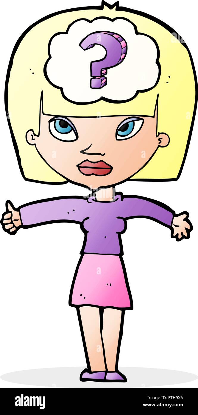 cartoon woman with question Stock Vector Image & Art - Alamy