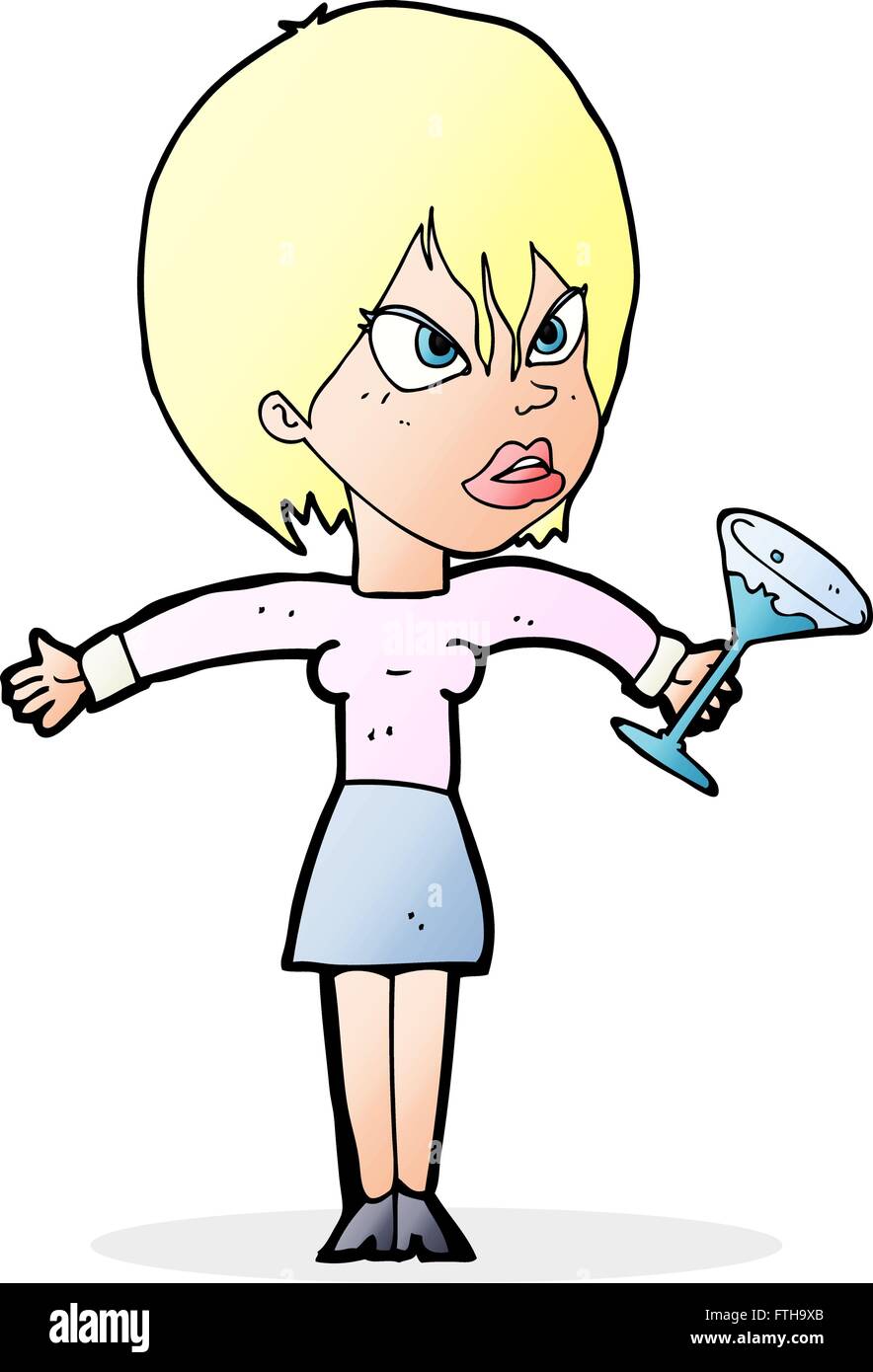 cartoon woman with drink Stock Vector Image & Art - Alamy