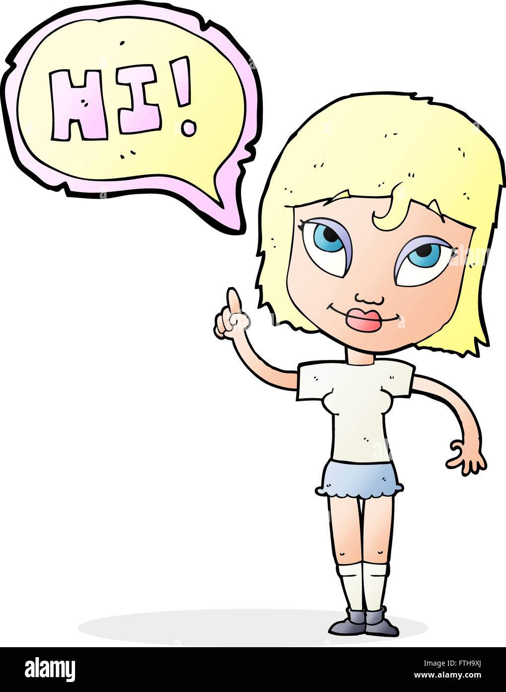 cartoon woman saying hi Stock Vector Image & Art - Alamy