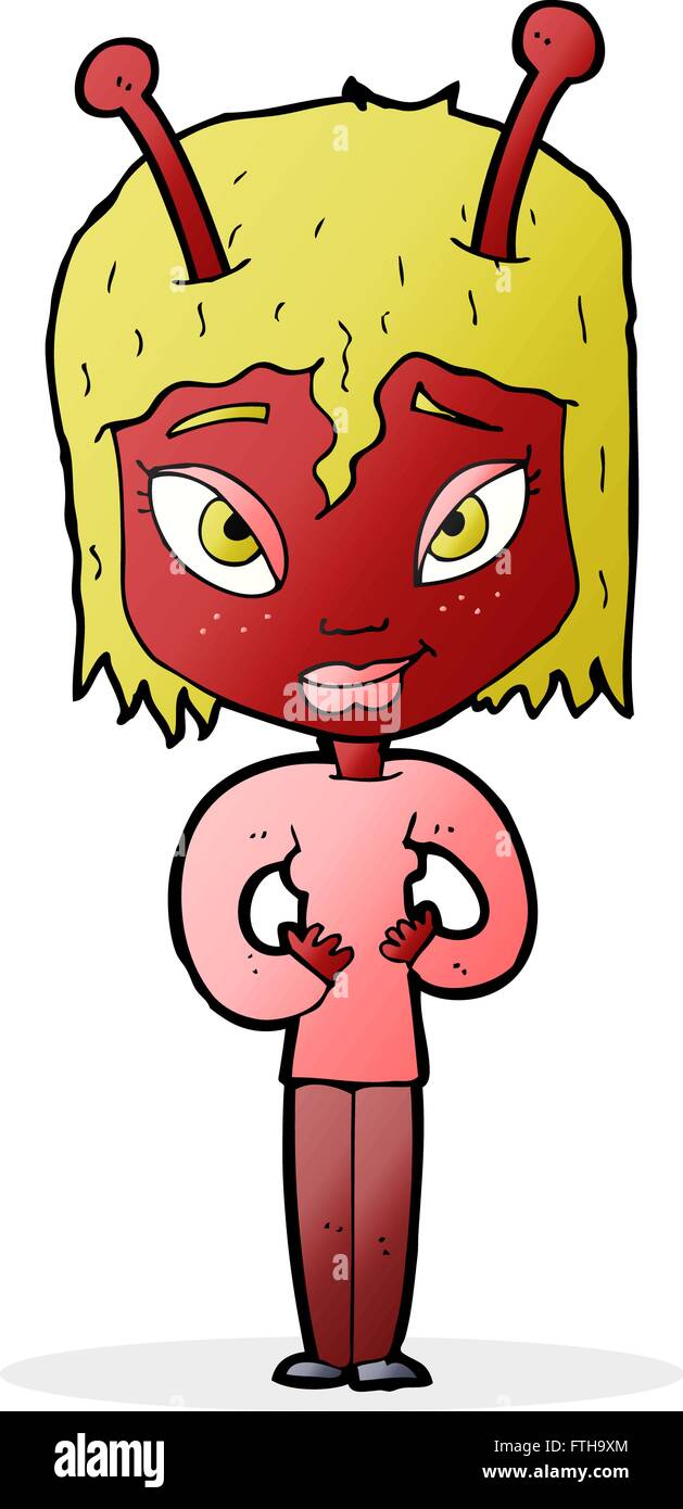 cartoon alien woman Stock Vector Image & Art - Alamy