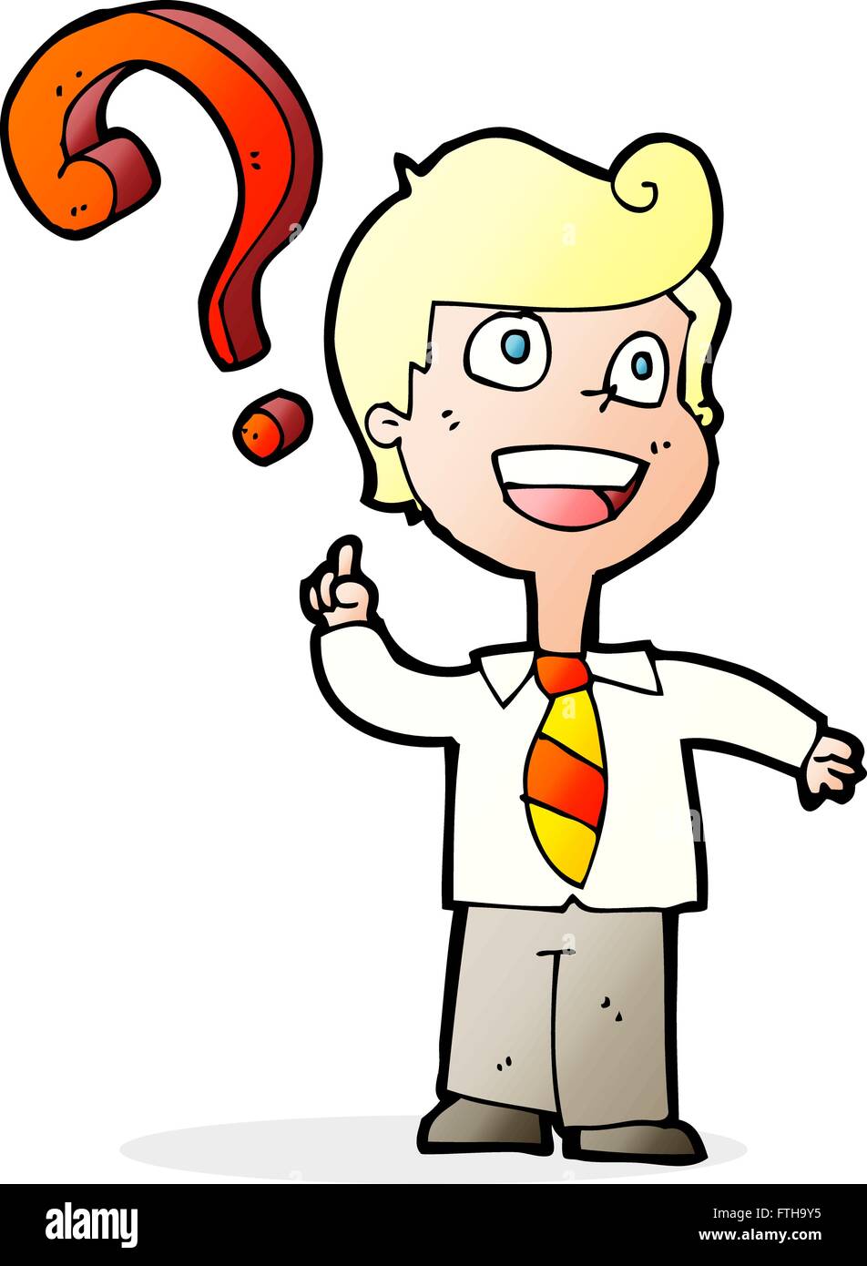 cartoon school boy asking question Stock Vector Image & Art - Alamy