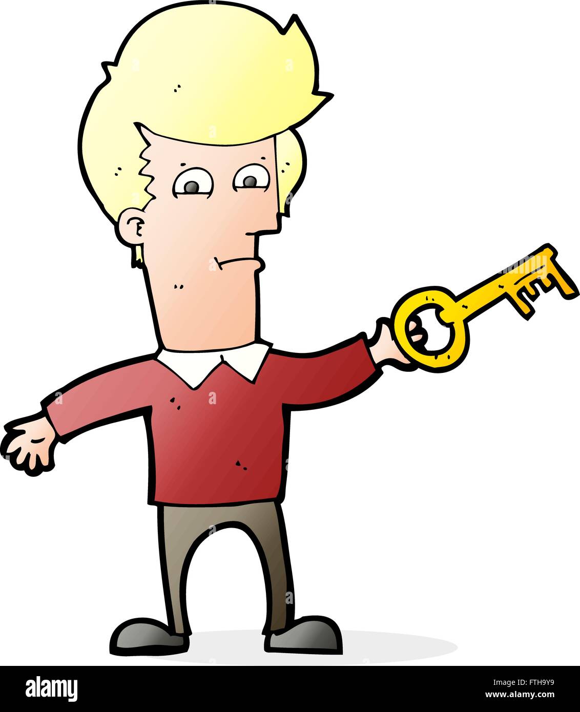 cartoon man with key Stock Vector Image & Art - Alamy