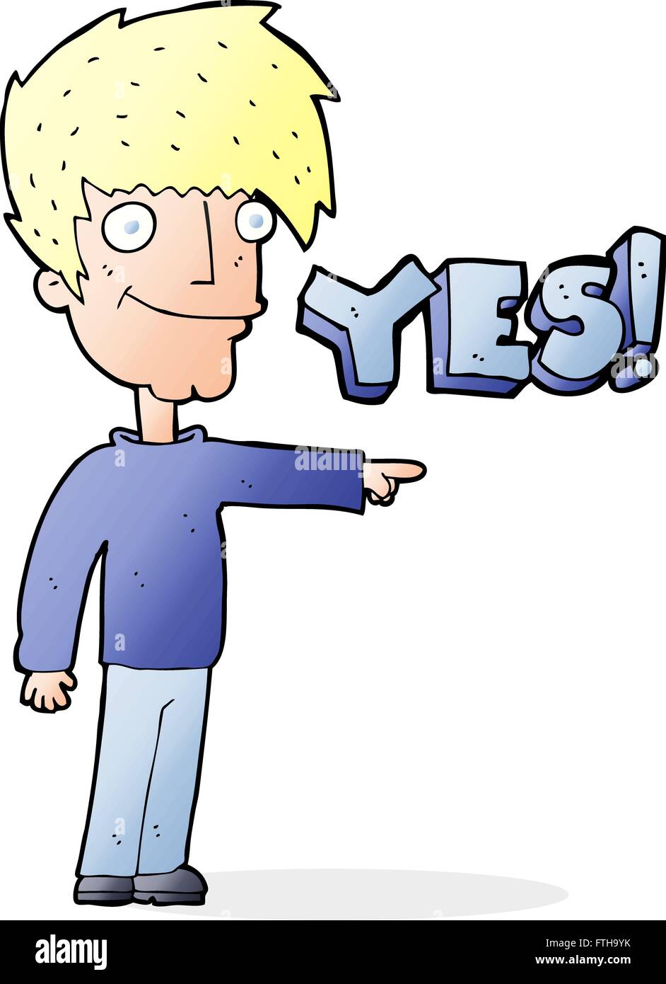Cartoon man saying yes hi-res stock photography and images - Alamy