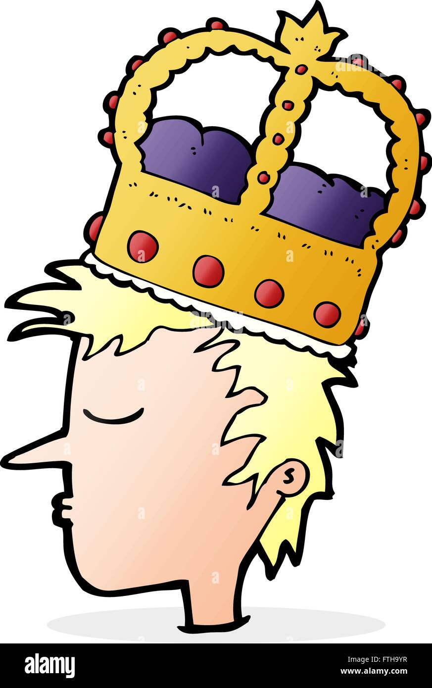 cartoon person wearing crown Stock Vector Image & Art - Alamy