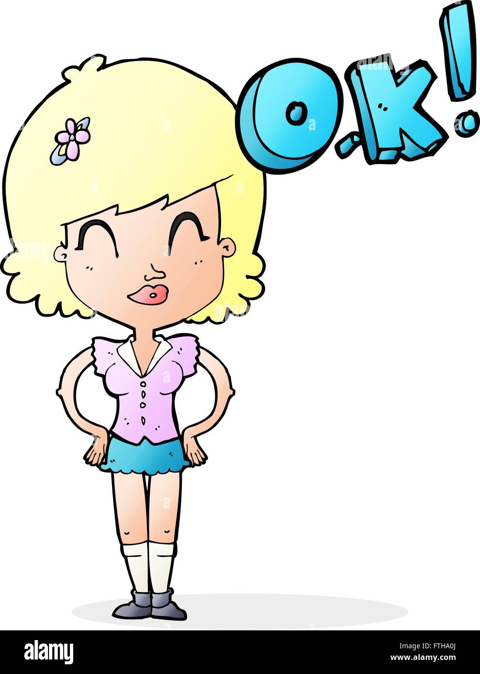 cartoon woman thinking OK Stock Vector Image & Art - Alamy