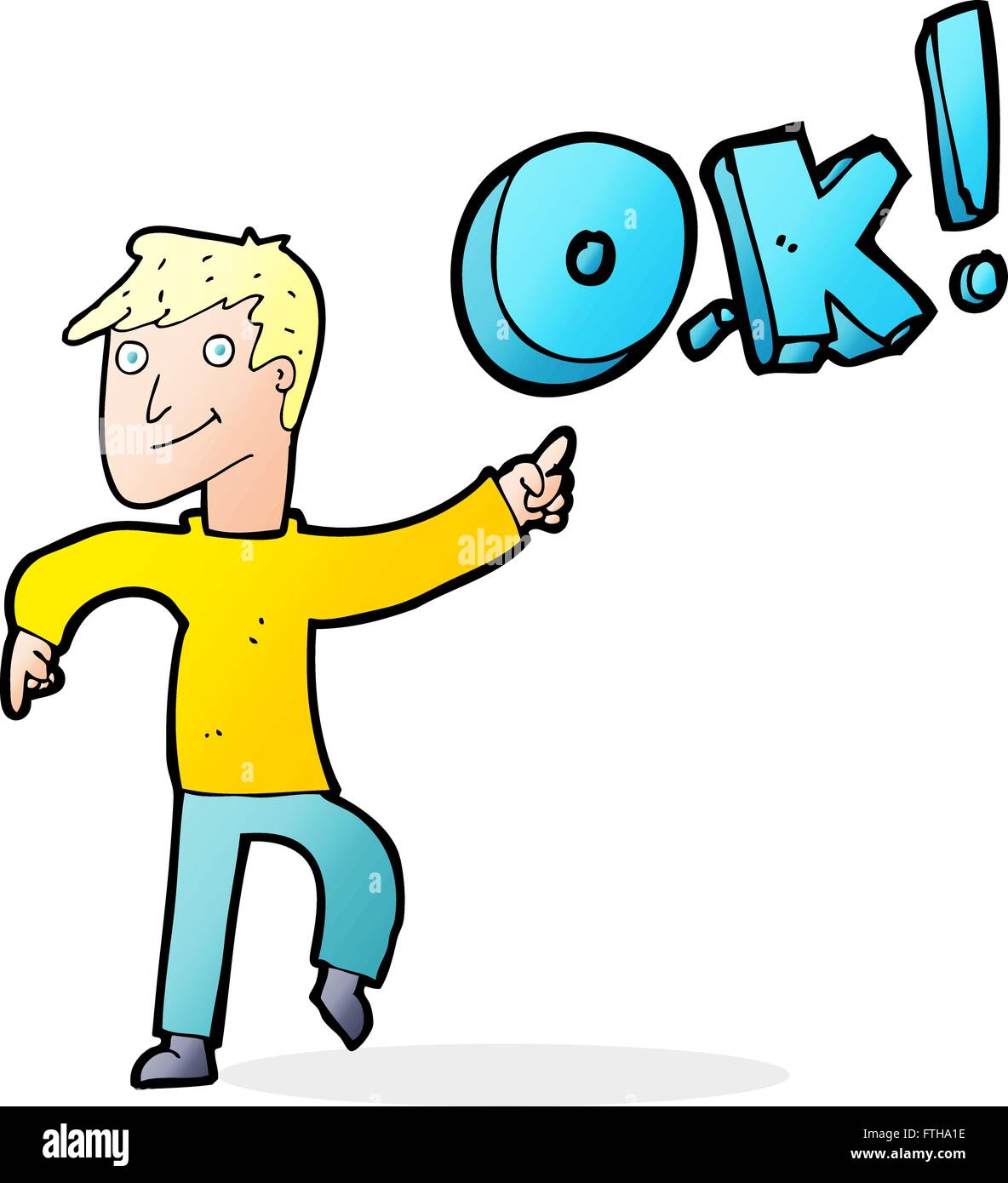 Cartoon man thinking ok Stock Vector Images - Alamy