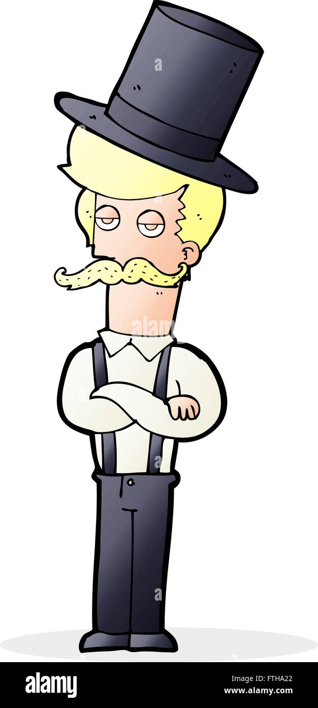cartoon man wearing top hat Stock Vector Image & Art - Alamy