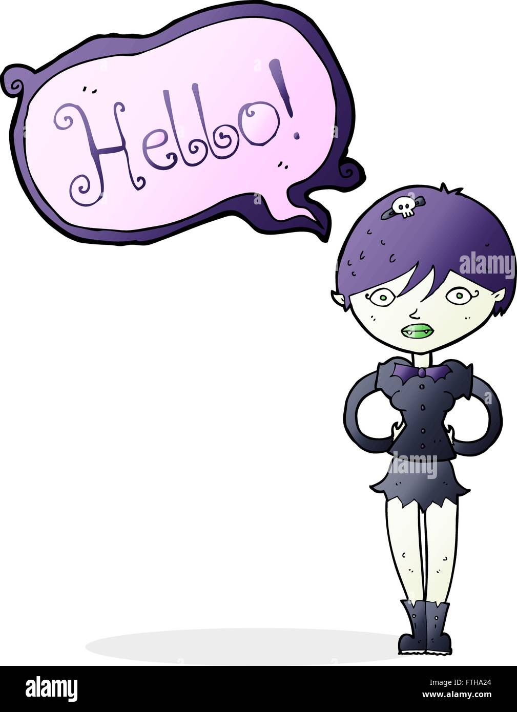 cartoon vampire saying hello Stock Vector Image & Art - Alamy