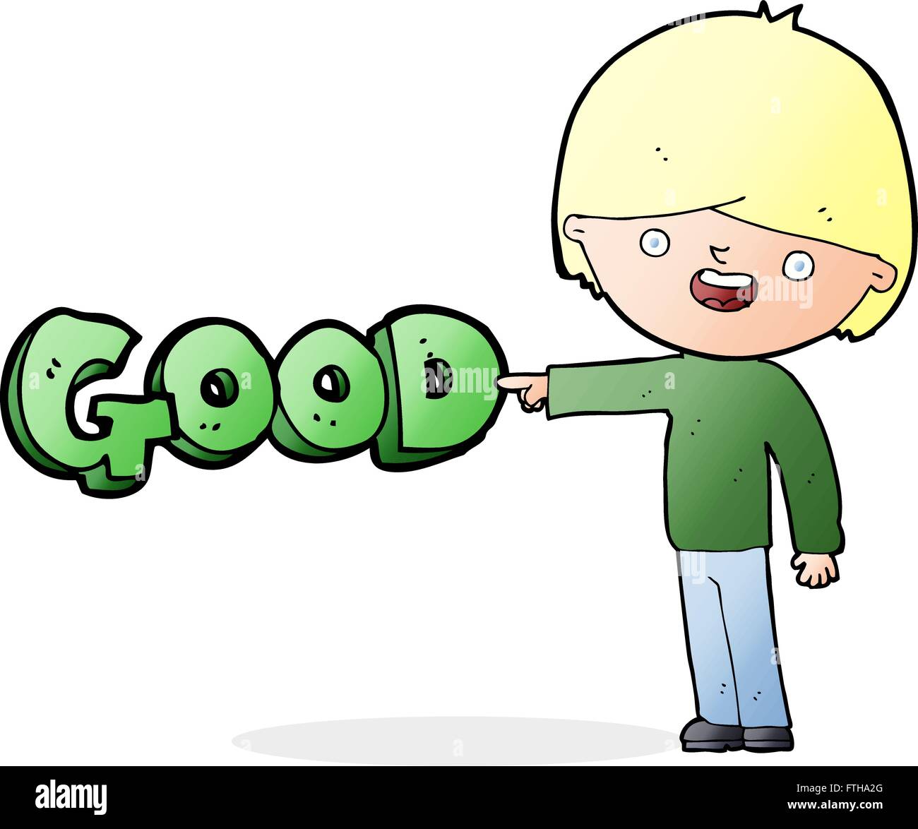 cartoon man pointing out the good Stock Vector Image & Art - Alamy