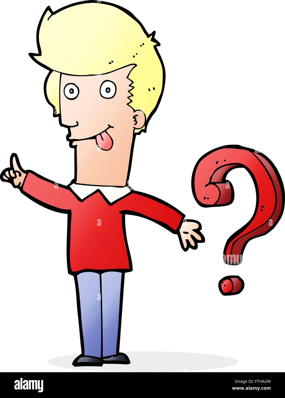 cartoon excited man with question Stock Vector Image & Art - Alamy