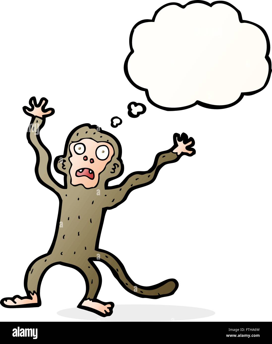 cartoon frightened monkey with thought bubble Stock Vector Image & Art ...