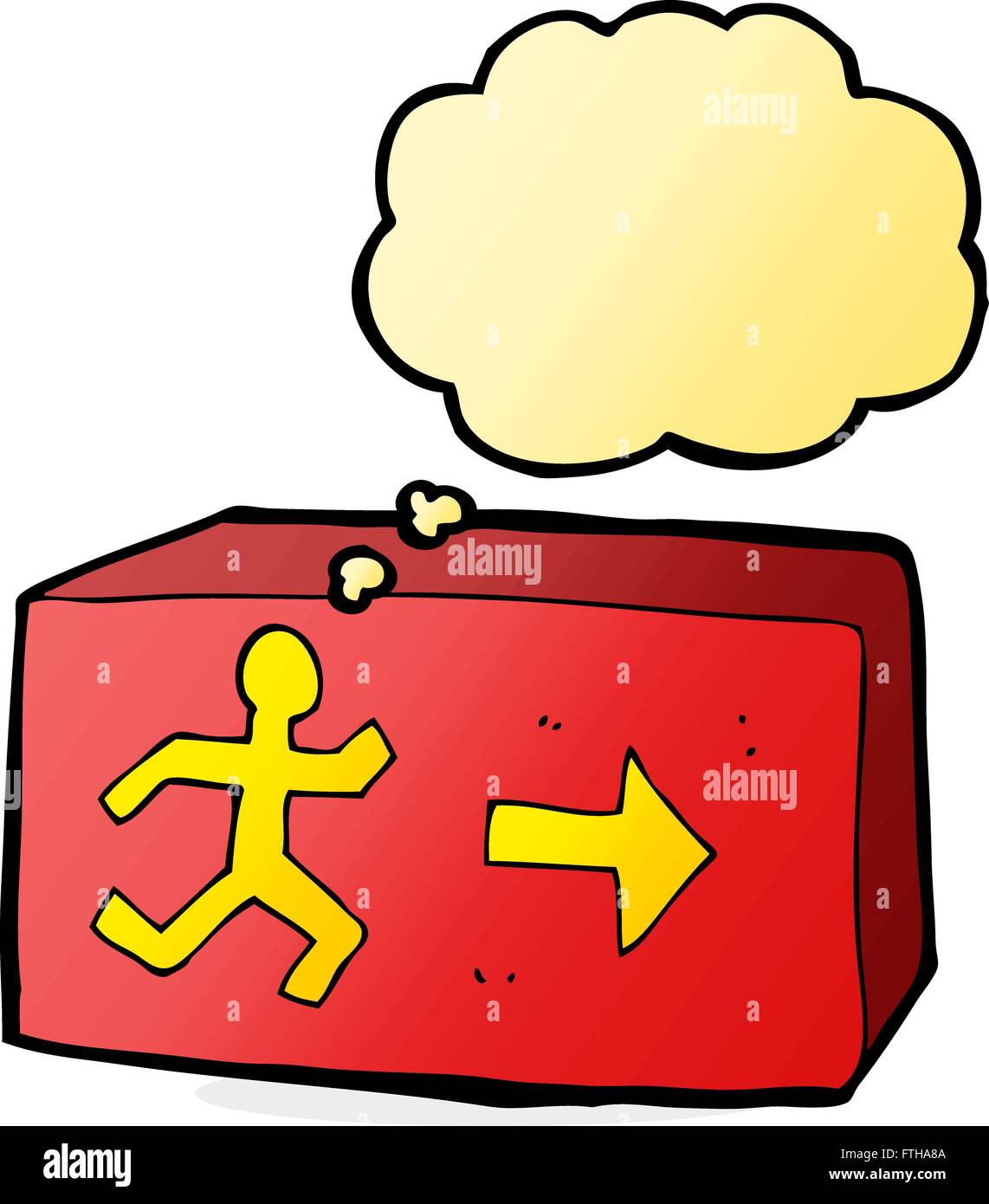 cartoon exit sign with thought bubble Stock Vector Image & Art - Alamy