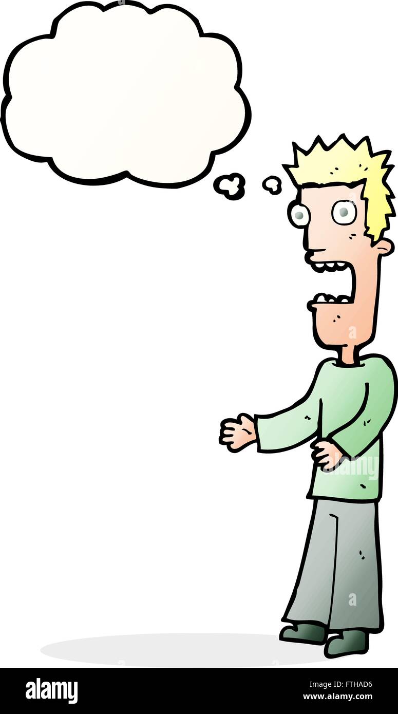 cartoon man freaking out with thought bubble Stock Vector Image & Art ...