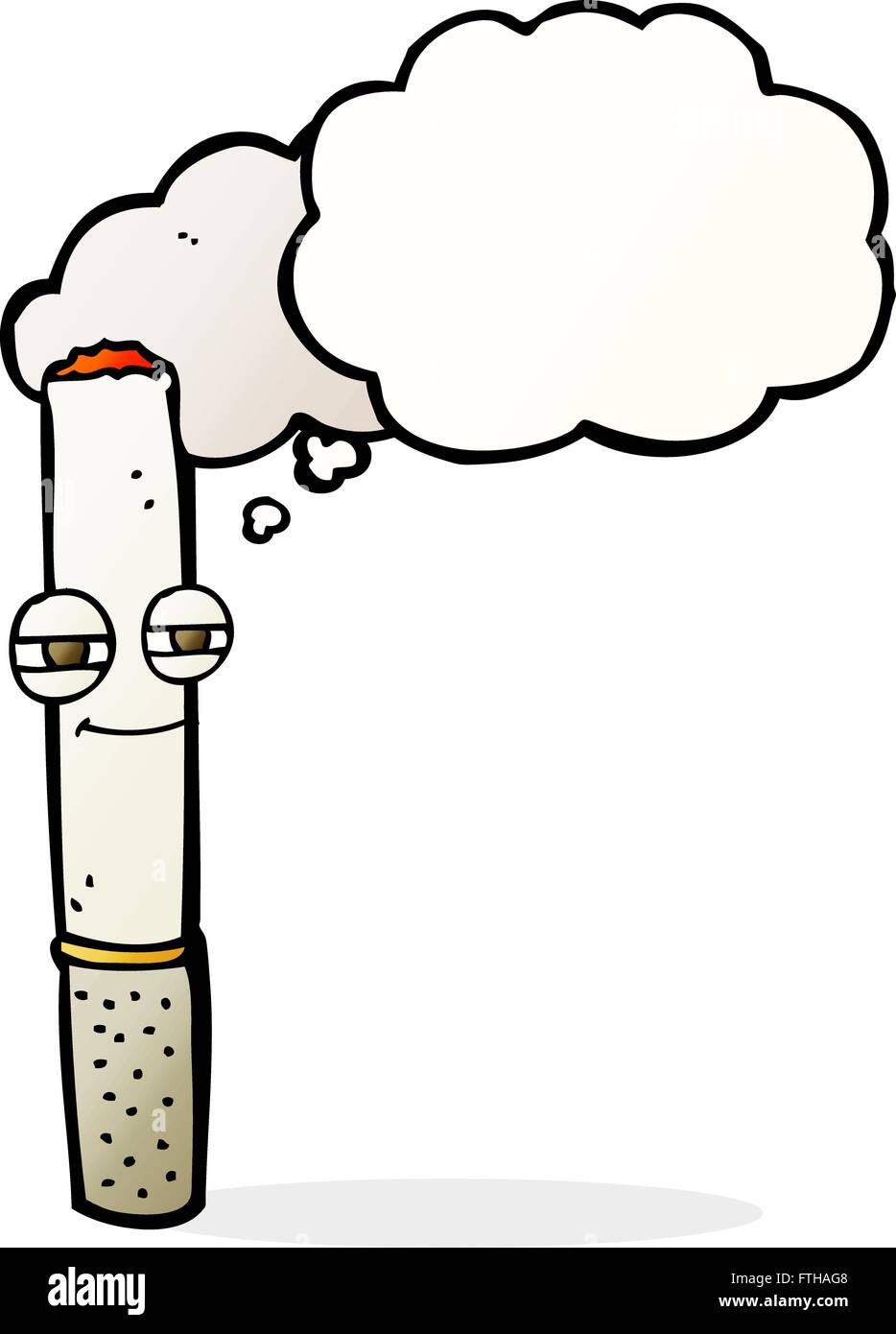 cartoon happy cigarette with thought bubble Stock Vector Image & Art ...