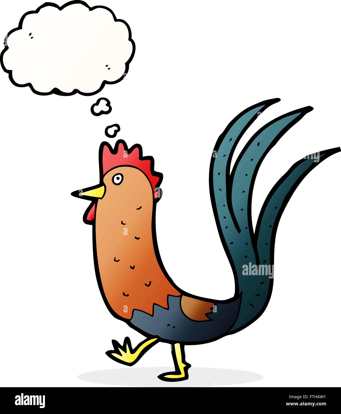 cartoon cockerel with thought bubble Stock Vector Image & Art - Alamy